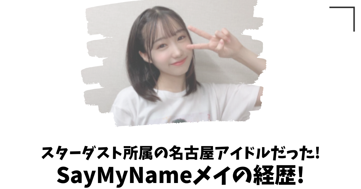 SayMyNameメイの経歴!スターダスト所属の名古屋アイドルだった! | ぬゃんブログ